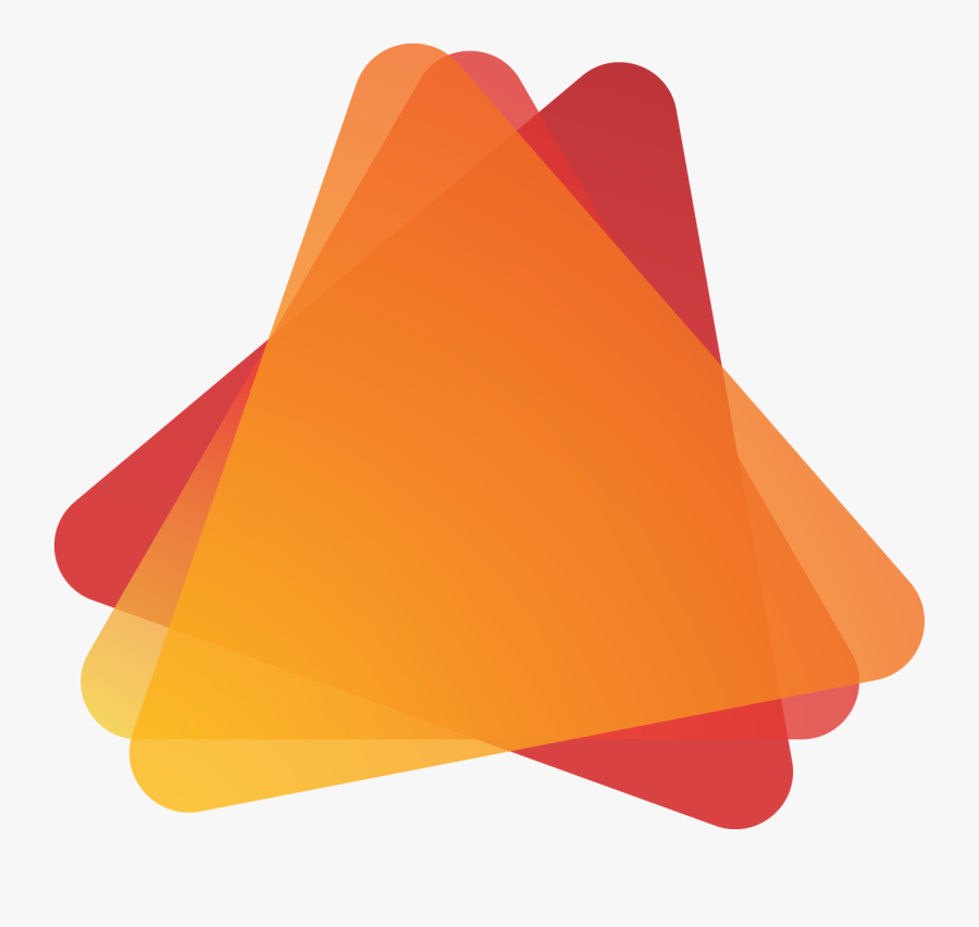 Yellow Red Round Triangle Shape Banner - Round Triangle Png , Free ...