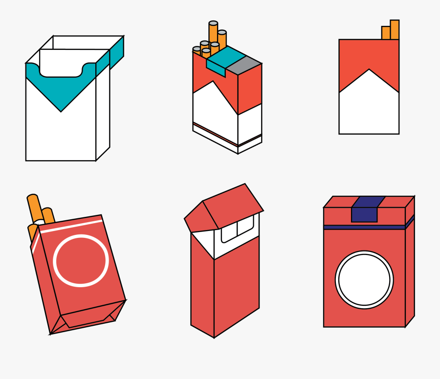 Cigarette Pack Tobacco Illustration - Cigarette Pack Vector Png , Free ...