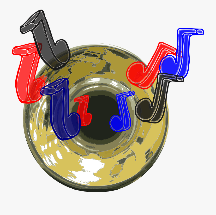 Trumpet Bell With Notes Clip Arts - Trumpet Bell Clip Art , Free ...