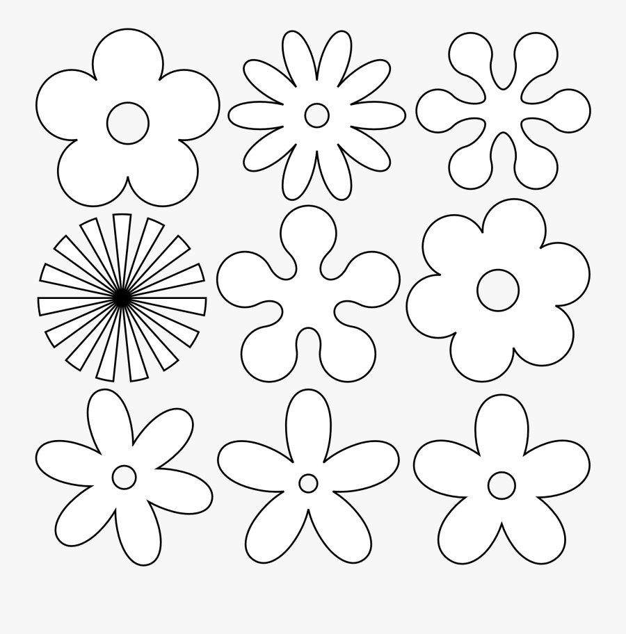 Retro Flower Ornaments Black White Line Art Christmas - Clip Art , Free ...