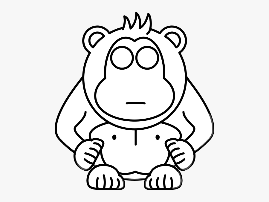 Blank Template Of Monkey Clipart , Png Download - Simple Cartoon ...