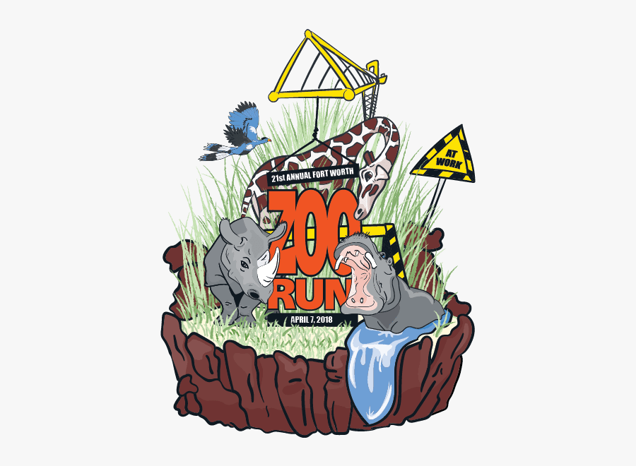 Fort Worth Zoo Run Logo On Raceraves - Cartoon , Free Transparent ...