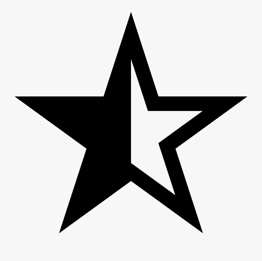 Half Filled Star Icon Clipart , Png Download - Half Star Icon , Free ...