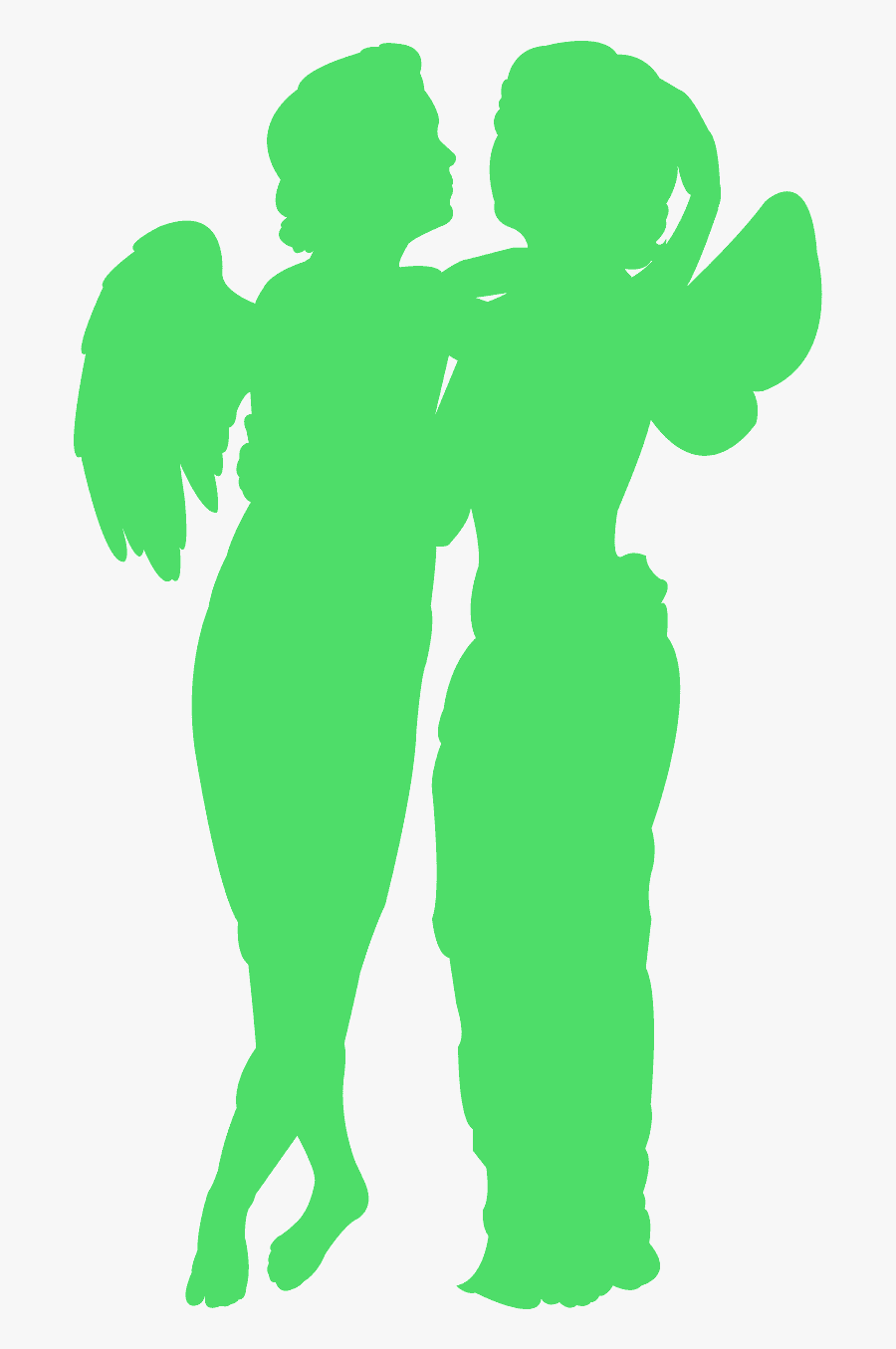 Cupid And Psyche Silhouette , Free Transparent Clipart - ClipartKey