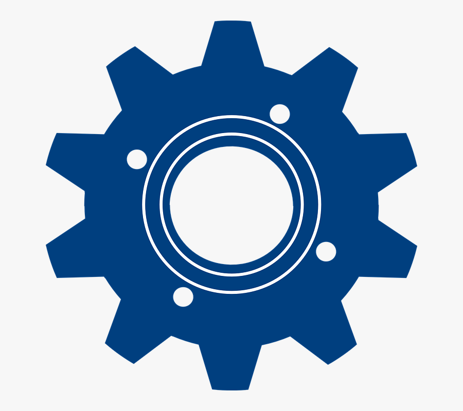 Gear, Blue, Symbol, Machine, Industrial, Equipment - Blue Gear Clipart ...