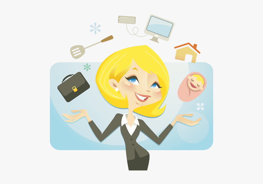 Cartoon Of Working Mum , Free Transparent Clipart - ClipartKey