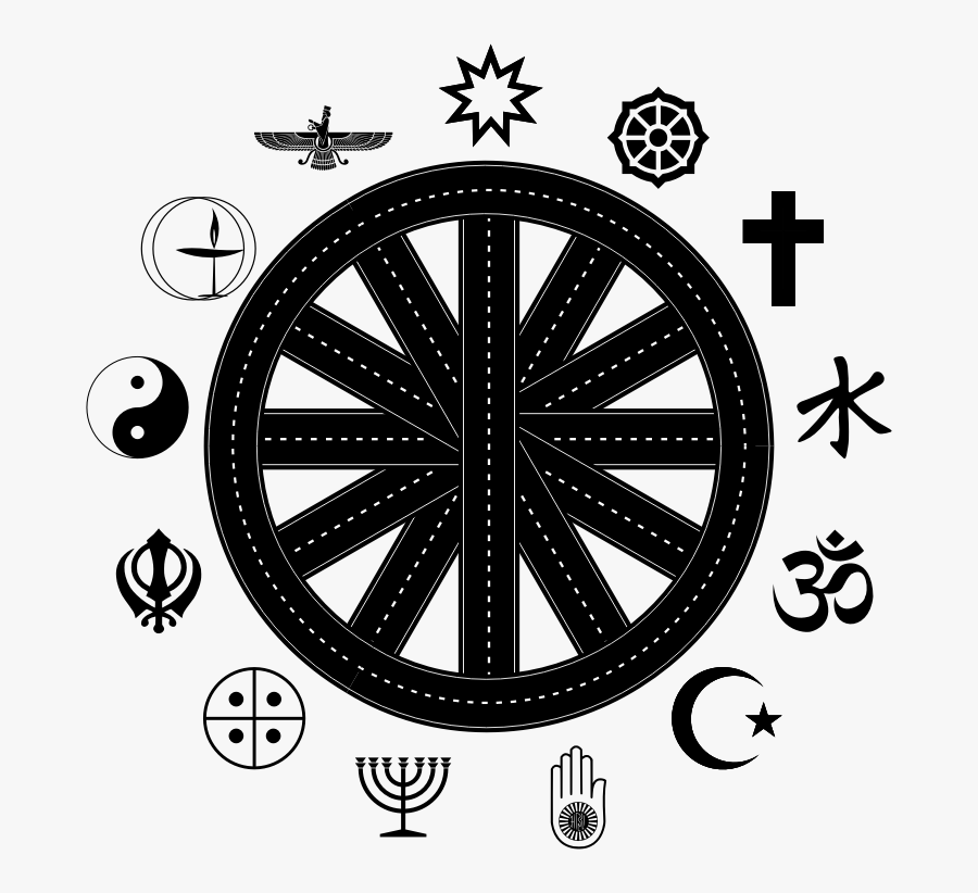 One Road Many Paths - Religious Symbols In A Circle , Free Transparent ...