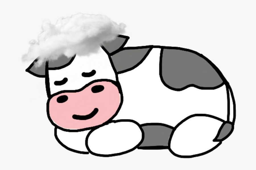 Sleeping Cow Cartoon , Free Transparent Clipart - ClipartKey