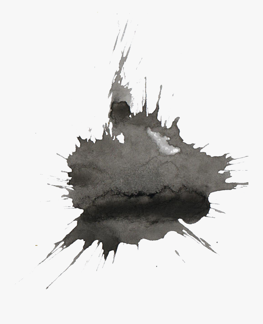 Black Watercolor Splatter Png - Watercolor Painting , Free Transparent ...