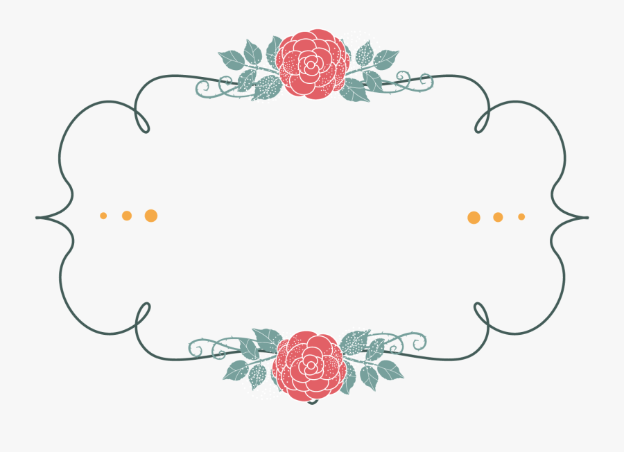 Floral Rectangle Border Png , Transparent Cartoons - Rectangle Flower ...