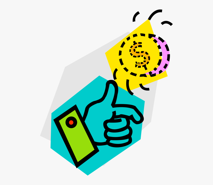 Vector Illustration Of Hand Flipping Money Coin In - Vector Graphics ...