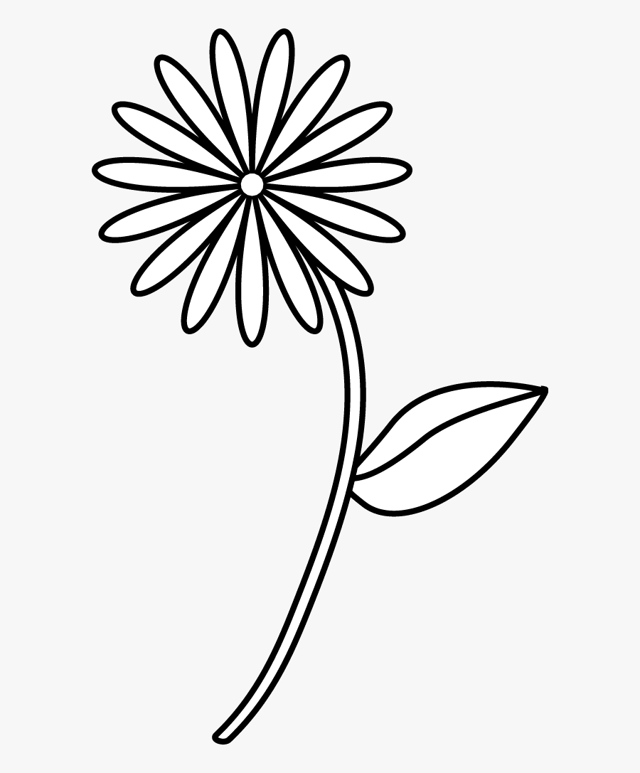 Flower Stem Clipart Outline - Simple Flower Drawing Designs , Free ...