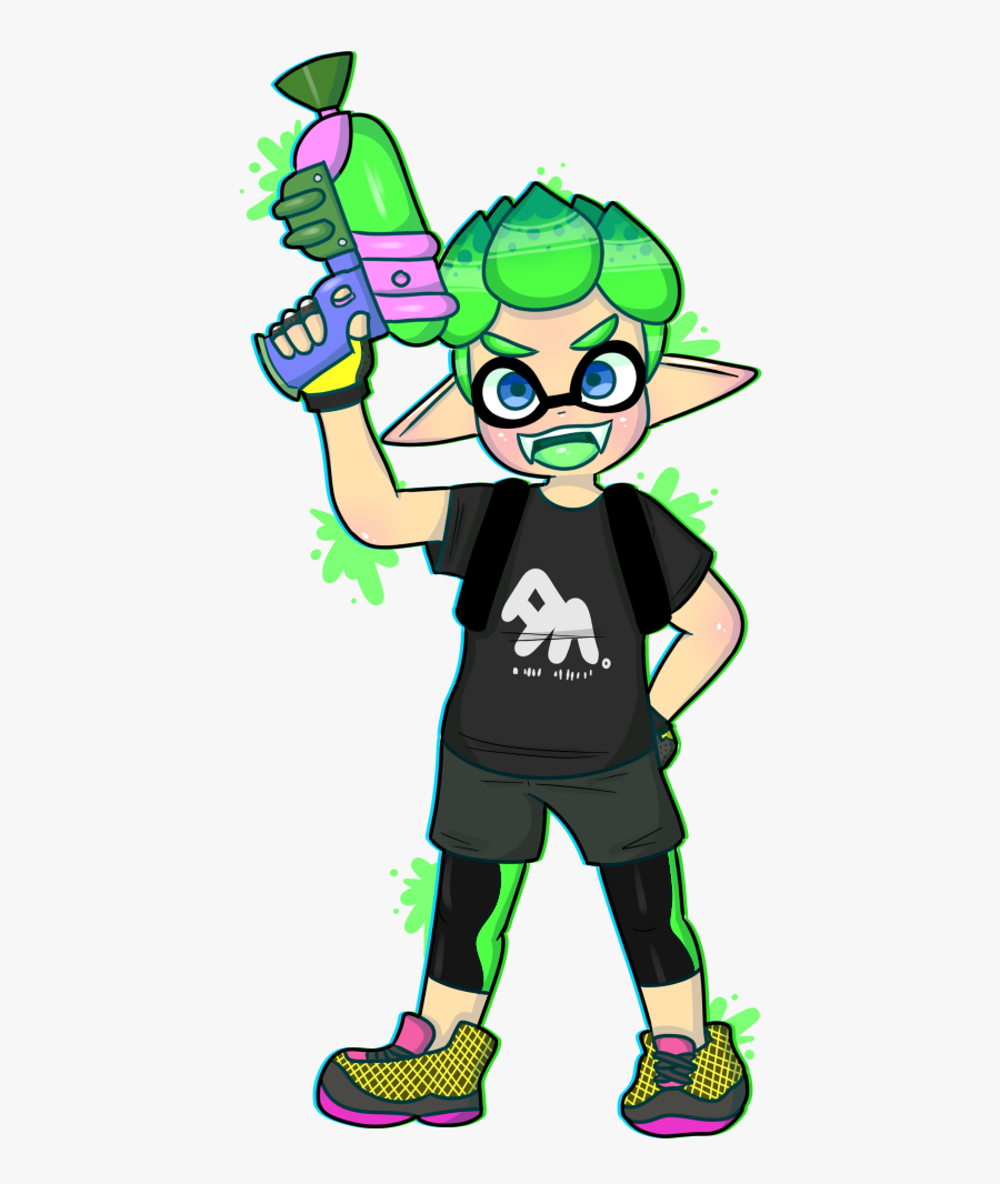 Cartoon,green,fictional Character,clip - Draw Inkling Boy Splatoon 2 ...