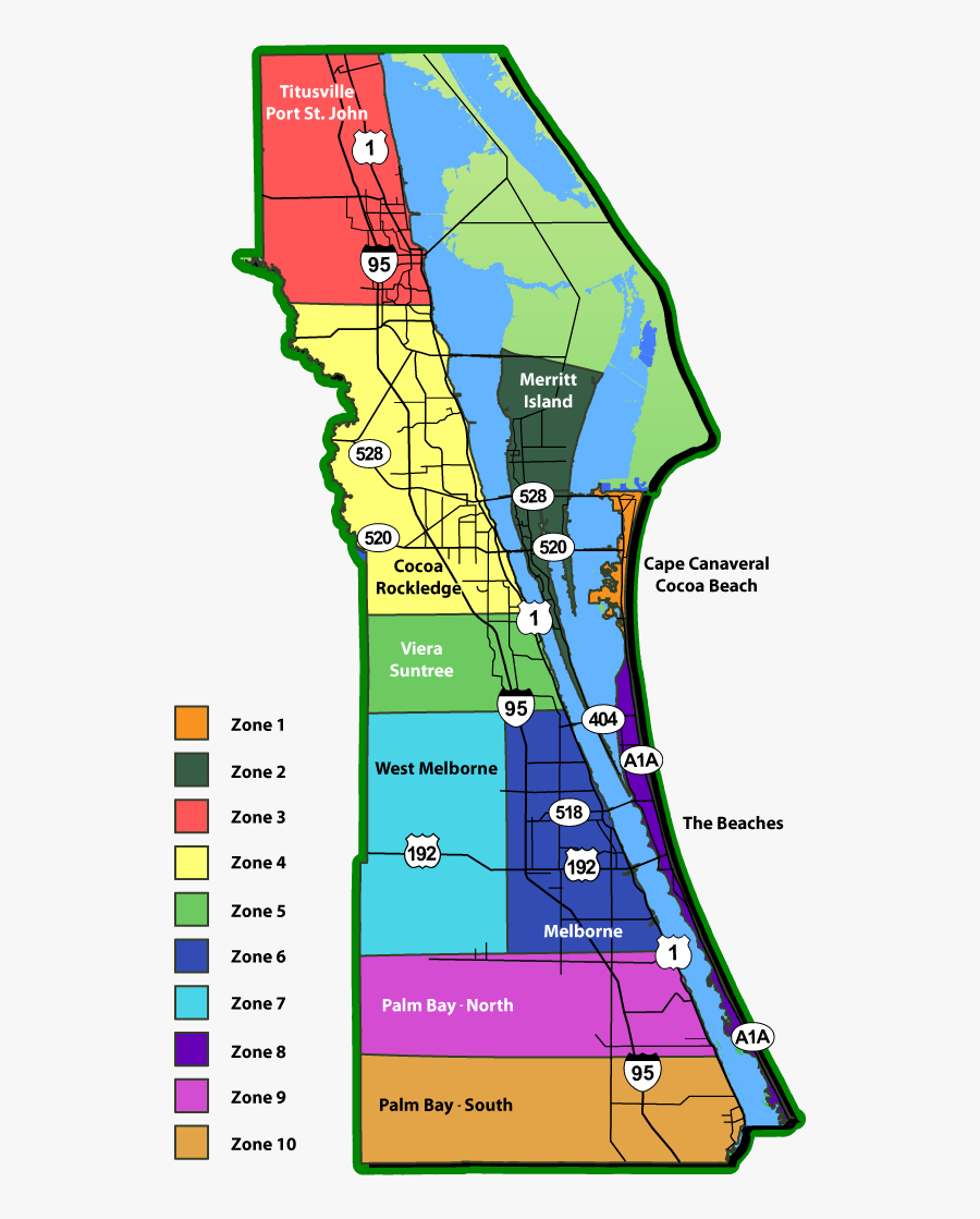 Brevard County Zip Code Map Map