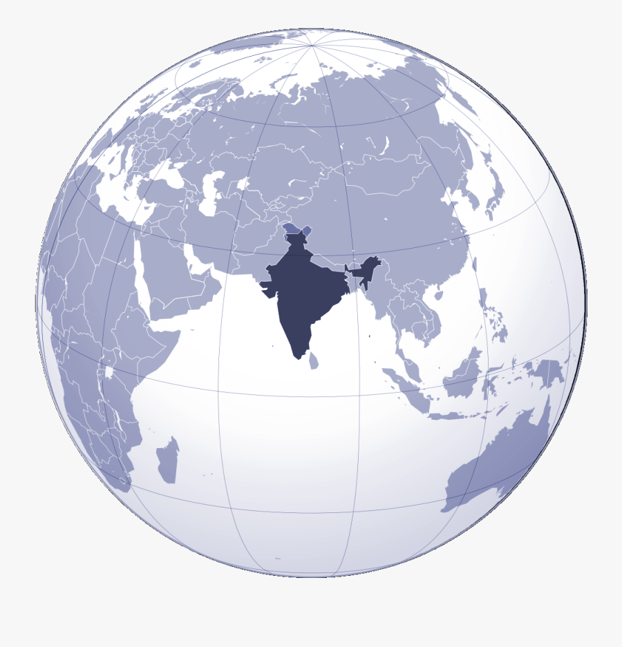Where Is India Located - India On Globe Vector , Free Transparent ...