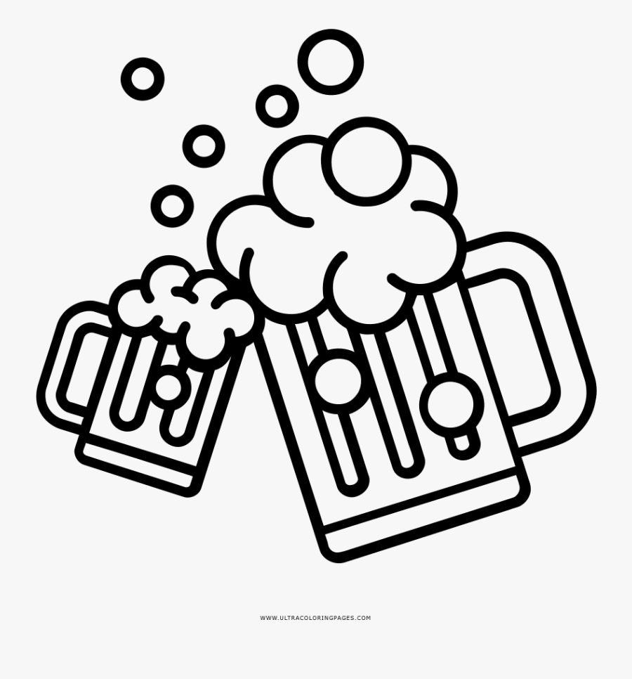 Cheers Coloring Page - Line Art , Free Transparent Clipart - ClipartKey