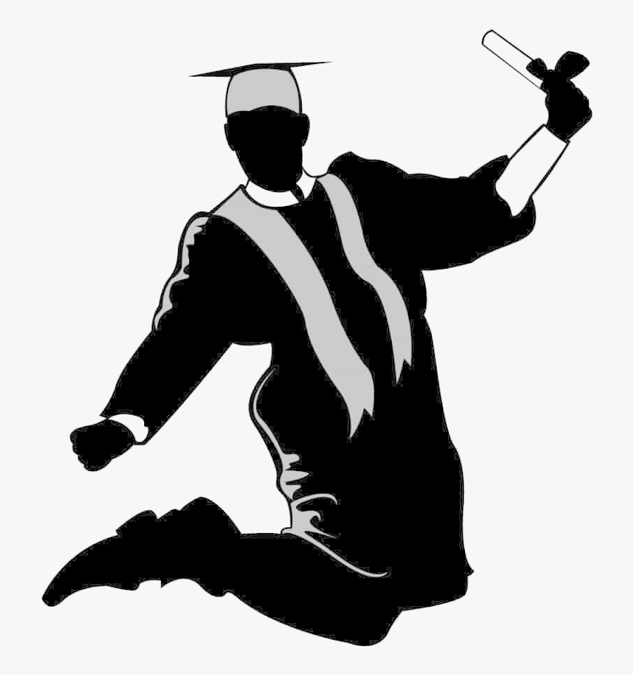 Graduation Jumping Silhouette , Free Transparent Clipart - ClipartKey