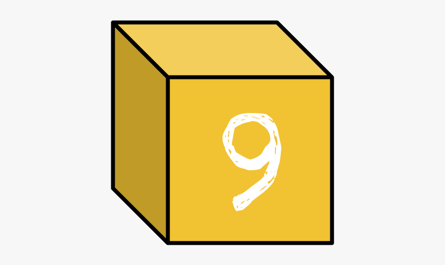 Number Block, Nine, 9, Yellow - Cube Moscow , Free Transparent Clipart ...