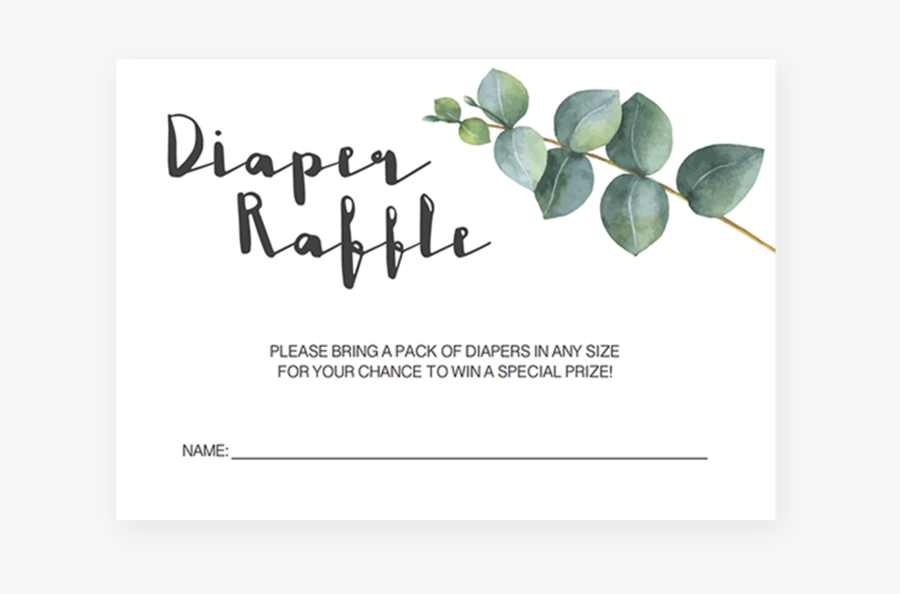 Clip Art Diaper Raffle Cards - Calligraphy , Free Transparent Clipart ...