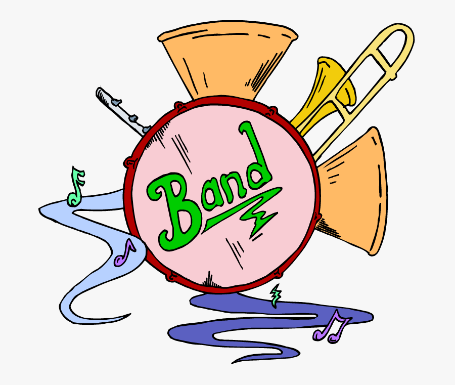 Clip Art Of Band Instruments And The Word Band - School Band Word ...