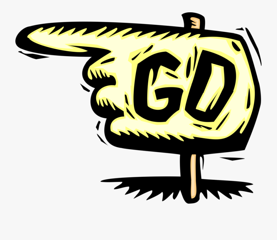 Vector Illustration Of Finger Pointing Hand Says Go - Finger Pointing ...