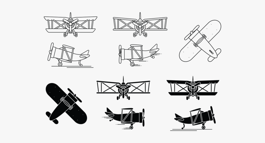 Biplane Icon Set - Biplane Icon , Free Transparent Clipart - ClipartKey