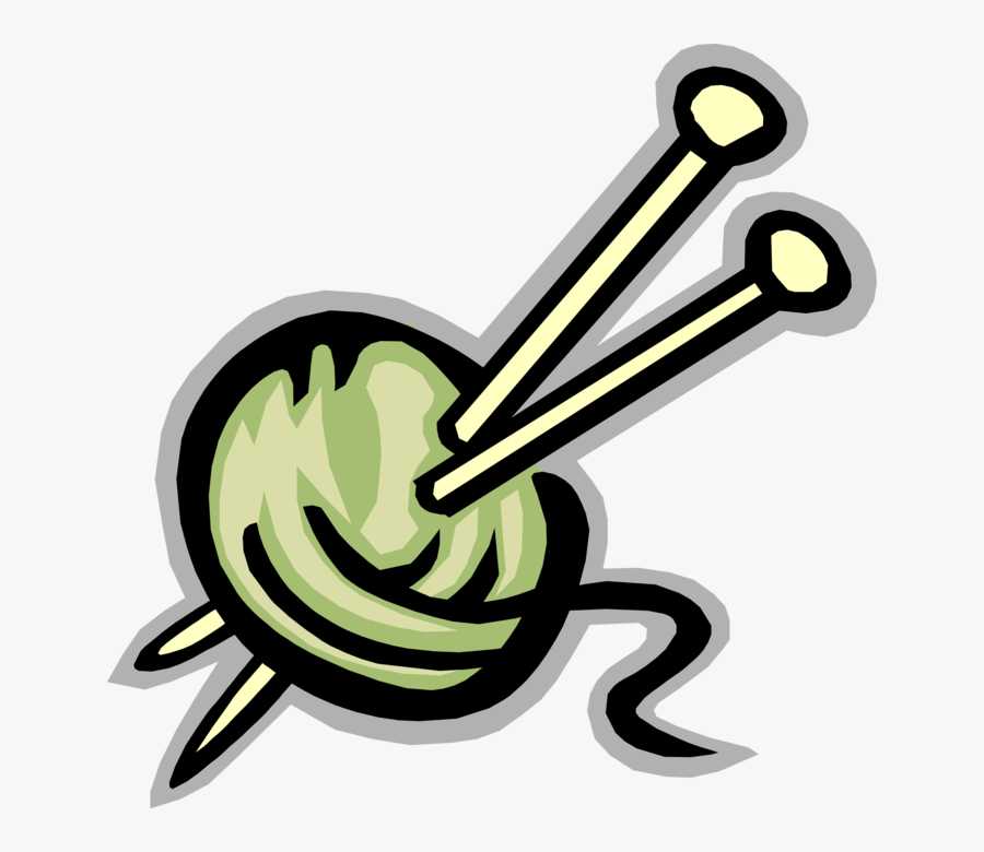 Vector Illustration Of Knitting And Darning Needle - Knitting Clip Art ...