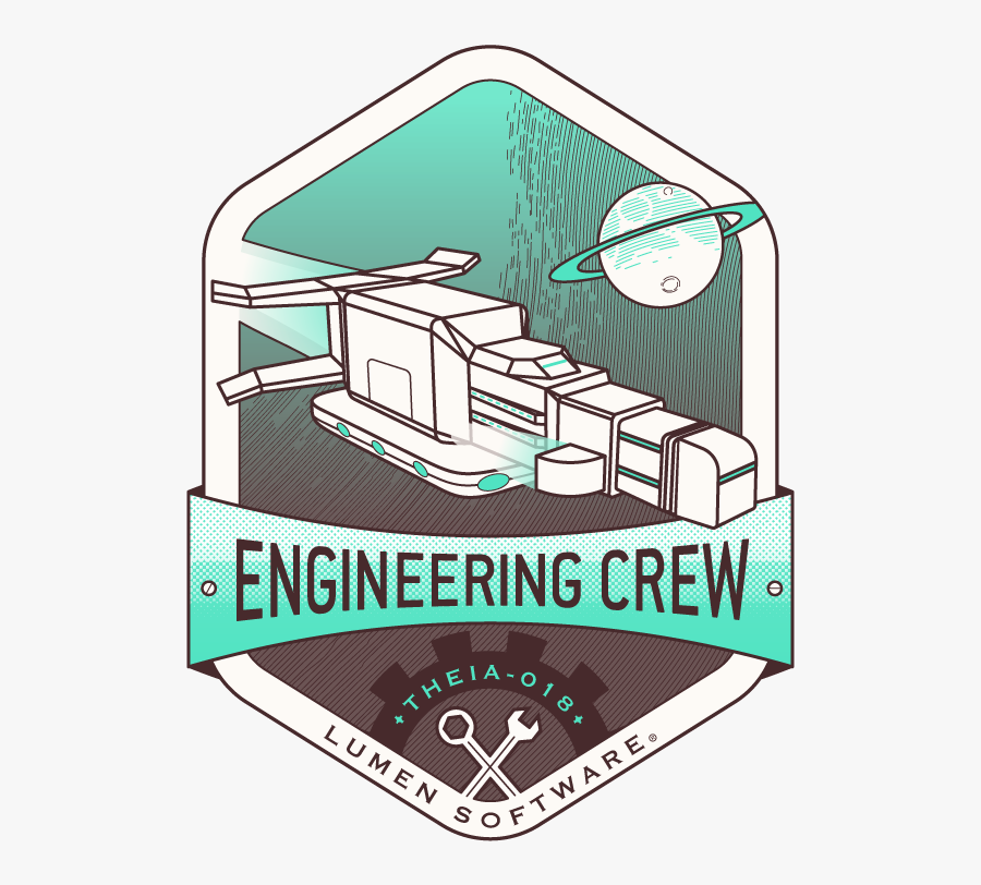 Engineering Crew Badge Emblem Bichromie Astronauts - Illustration ...