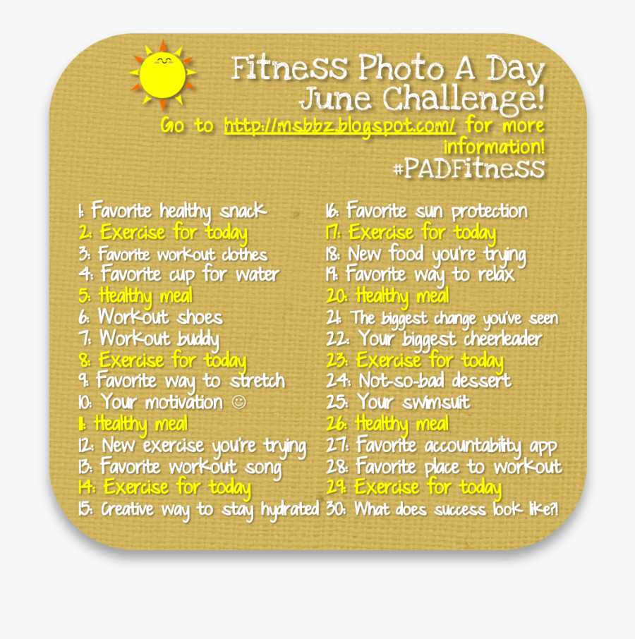 Instagram June Fitness Challenges , Free Transparent Clipart - ClipartKey