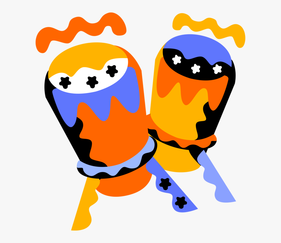 Vector Illustration Of Bongo Drums Percussion Instrument , Free ...