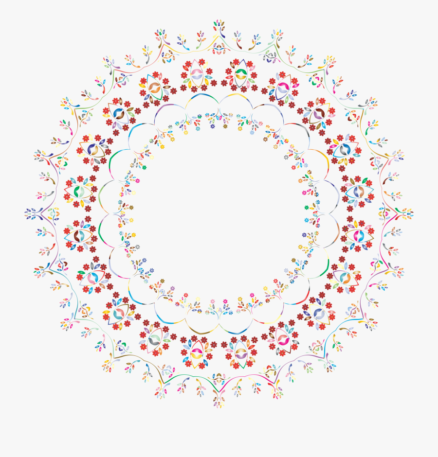 Circle Clipart Floral - Circle Floral Icon Transparent , Free ...