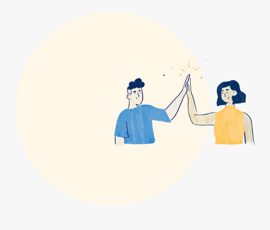 Team Members Giving Each Other High Five - Illustration , Free ...