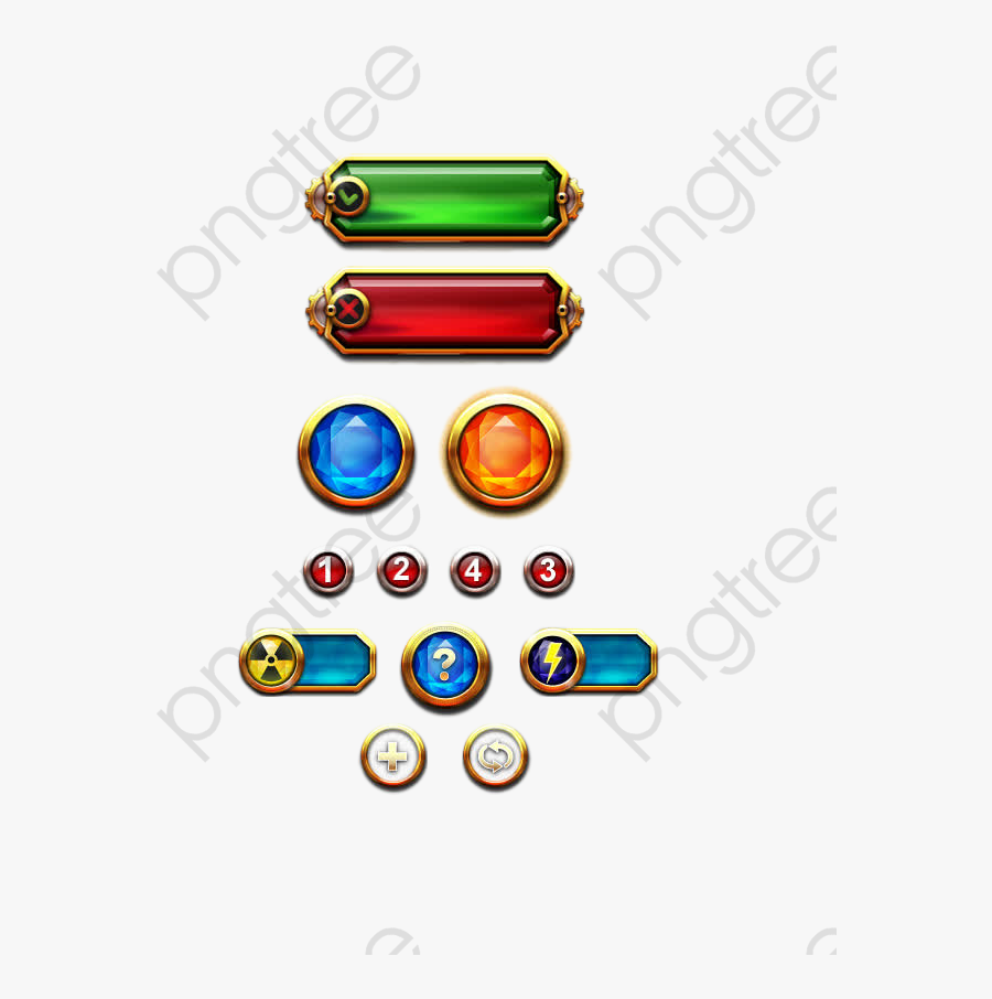 Button Clipart Cartoon - Game Ui Hp Bar , Free Transparent Clipart ...