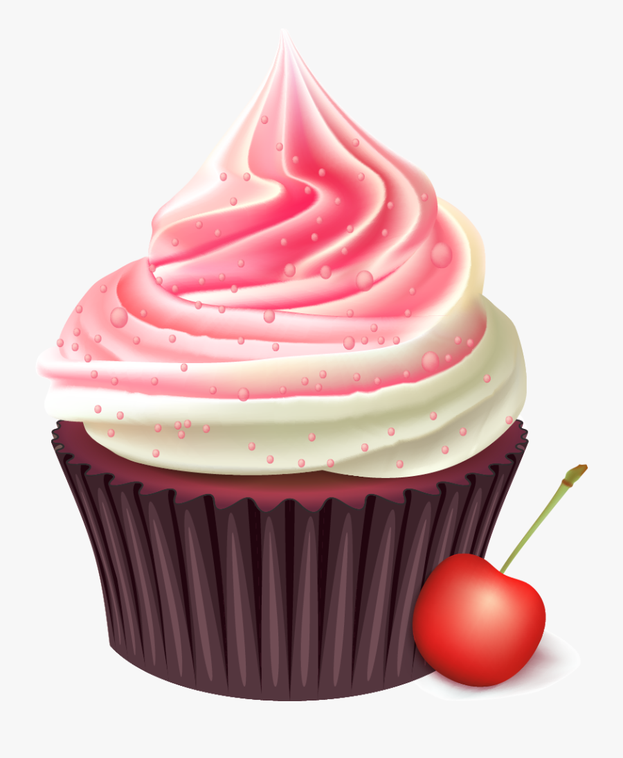 Cupcake Png Cherry - Transparent Background Cupcake Png , Free ...