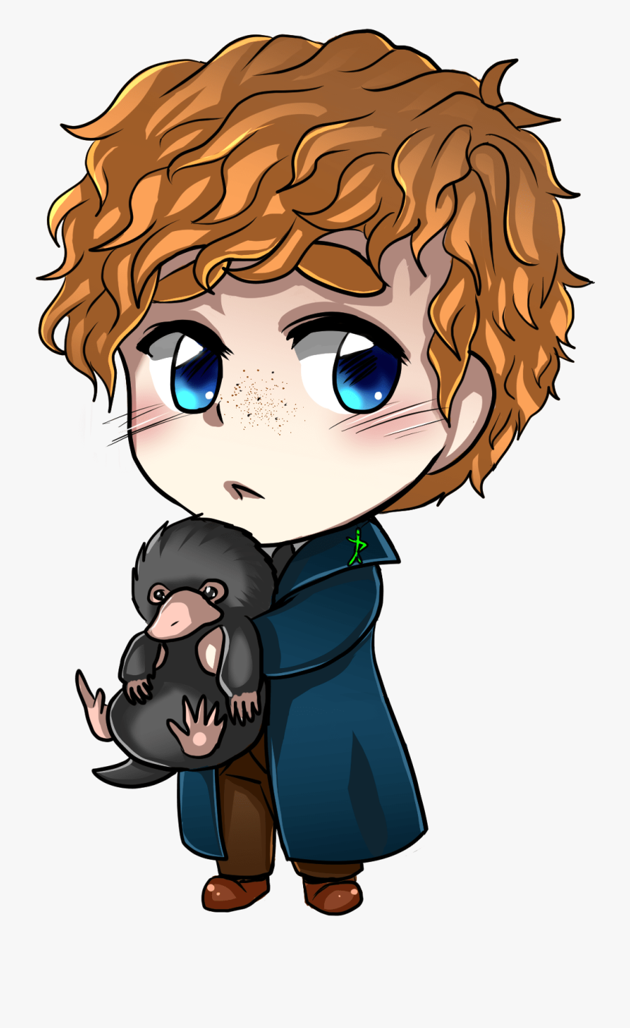 Newt Scamander Cute Drawing , Free Transparent Clipart - ClipartKey