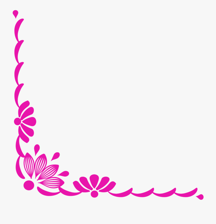 Flower Corner Border Png Green Floral Borderflower - Corner Border In ...