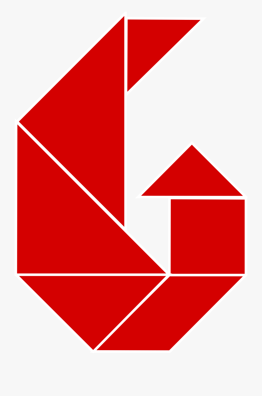 Tangram Number 6 Clipart , Png Download - Number 6 In Tangrams , Free ...