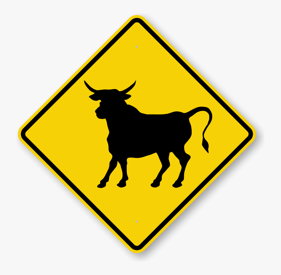 Bull Crossing Sign - Mountain Goat Road Sign , Free Transparent Clipart ...