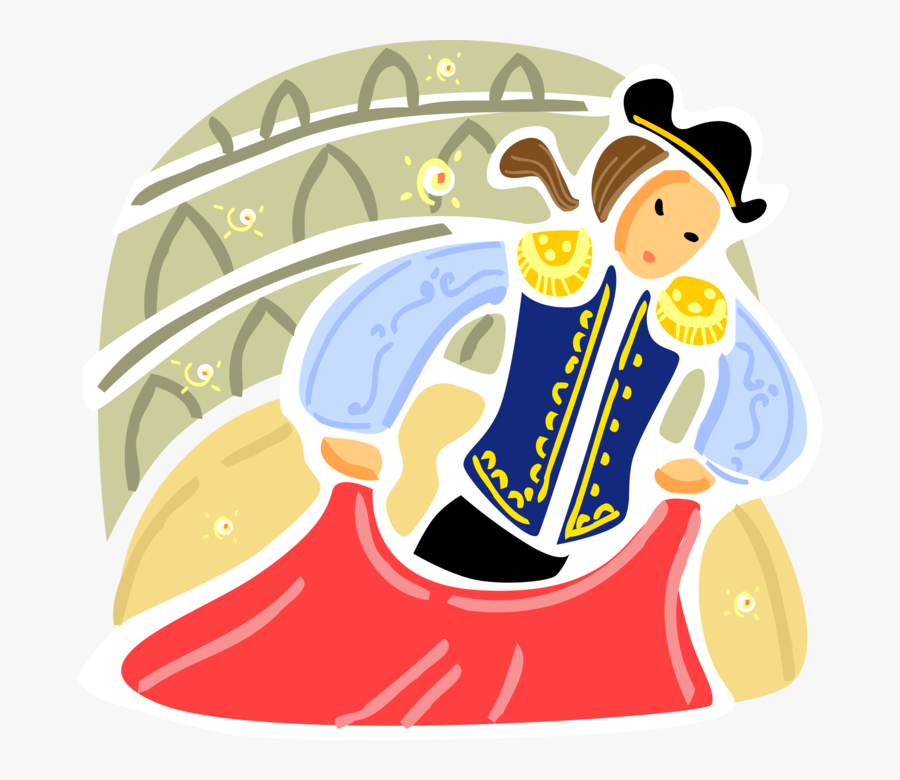 Vector Illustration Of Spanish Matador Toreador Bullfighter , Free ...