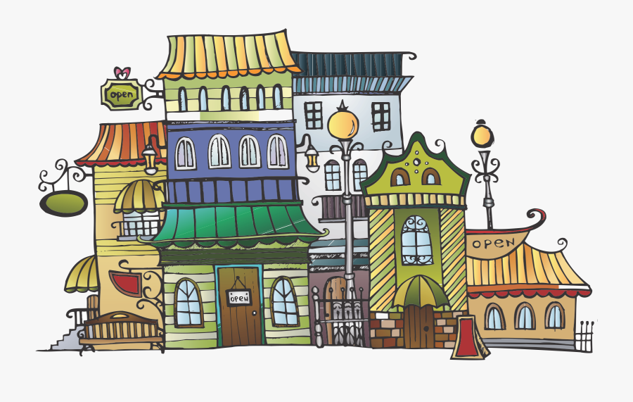 Neighbors Clipart Village - Cartoon Town With People , Free Transparent ...