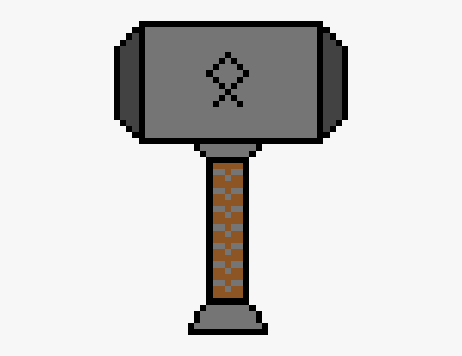 Thor Hammer Pixel Art Minecraft , Free Transparent Clipart - ClipartKey