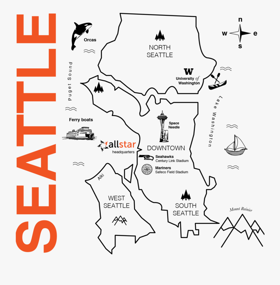 Simple Seattle Map , Free Transparent Clipart - ClipartKey