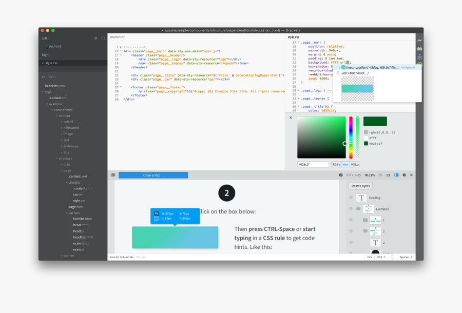Clip Art Aem Brackets With Extract - Adobe Brackets , Free Transparent ...
