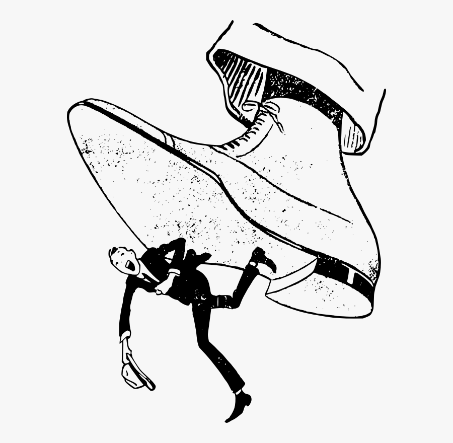 Shoe Steps On Man - Shoe Stepping On Something Drawing , Free ...