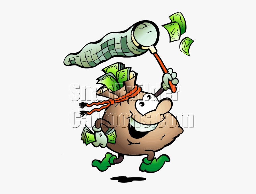 Money Bag Chasing Money - Hunting Money , Free Transparent Clipart ...