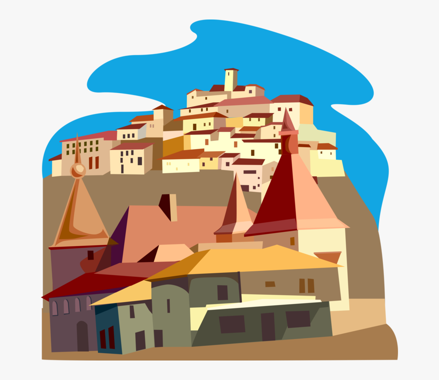 Homes Vector Village - Village Buildings Clipart Transparent , Free ...