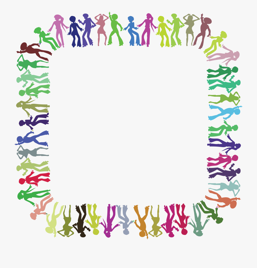 Free Clipart Of A Square Border Frame Of Colorful Disco - Border Design ...