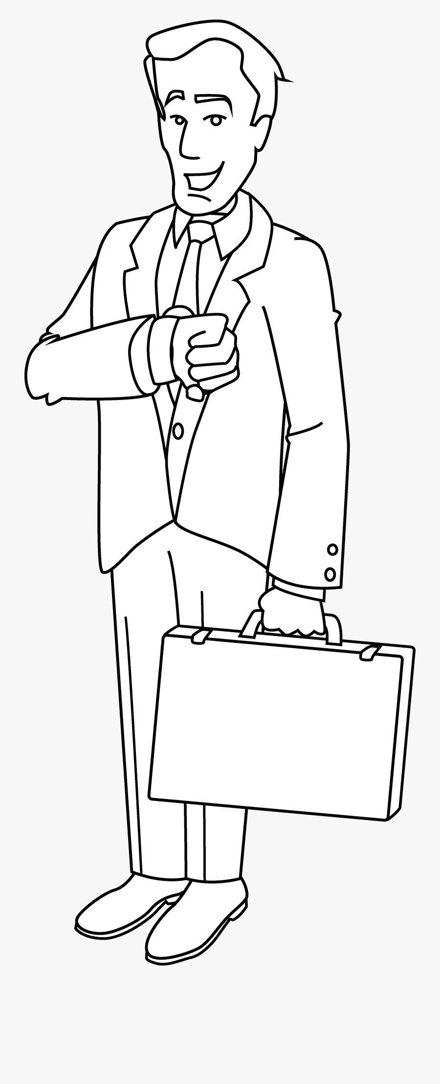 Businessman Coloring Page Free Clip Art - Business Man Line Art , Free ...