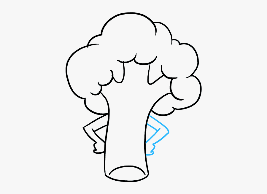 How To Draw Broccoli - Draw A Broccoli With Face , Free Transparent ...