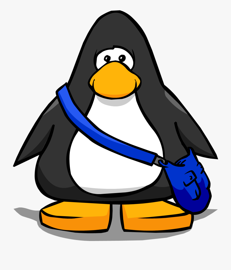 Blue Mail Bag Player Card - Club Penguin With Headphones , Free ...